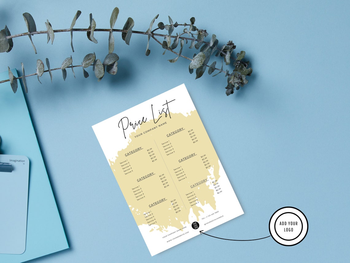 Editable Vinyl Price List Template Printable Pricing Sheet - Etsy