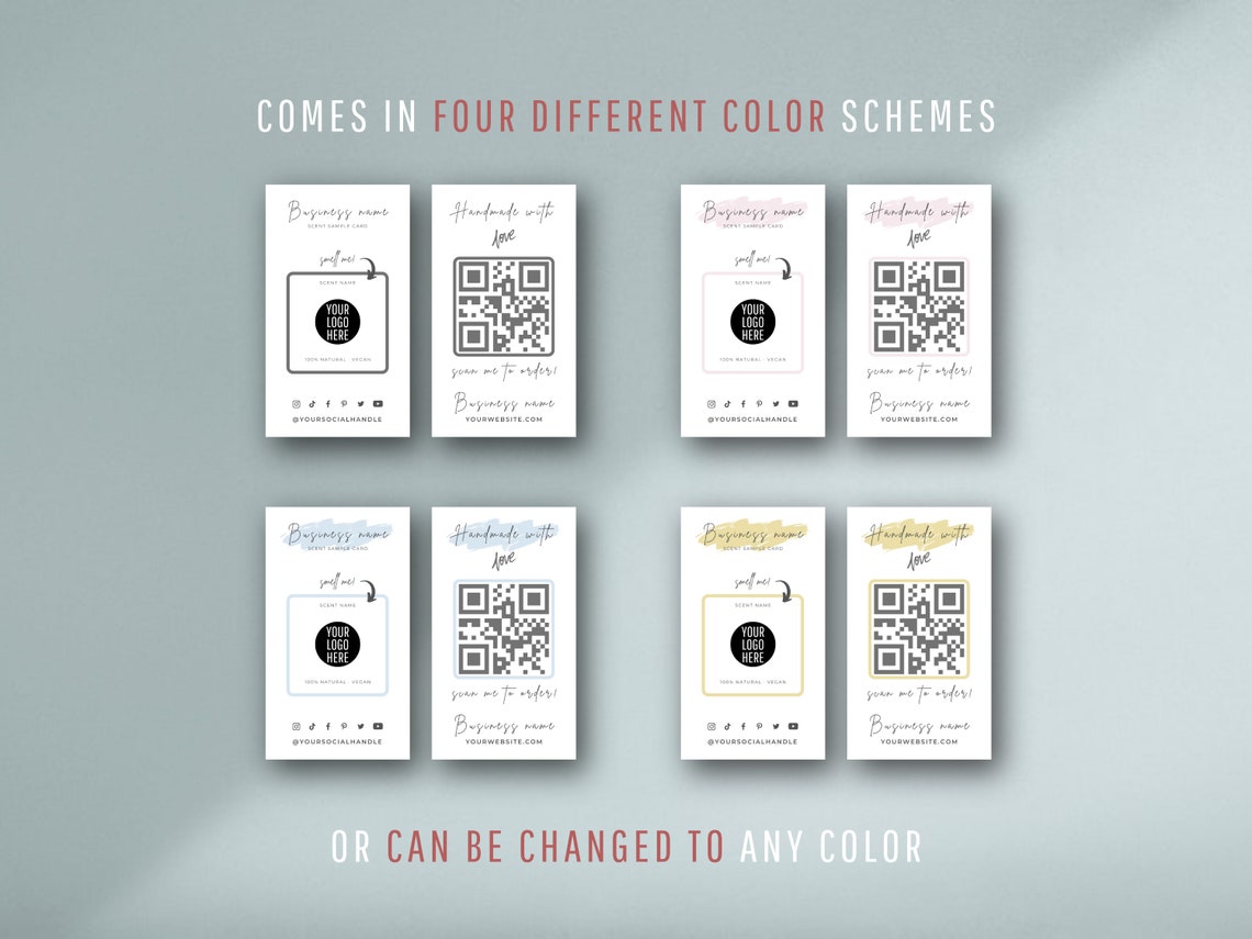 Candle Sample Card Template Printable Smell Sample Cards | Etsy