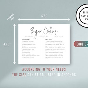 Editable Recipe Card Template, Printable Cooking Instructions Cards ...