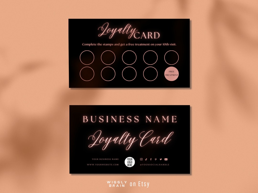 Business Loyalty Card Template, Customer Punch Card, Editable Beauty ...