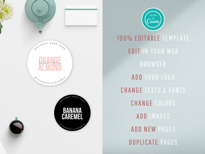 Editable Flavor Label Template, Scent Name Product Labels, Custom Food ...