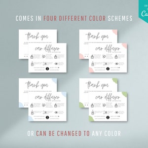 Car Diffuser Care Card Template, Editable Car Scent Care Instructions ...