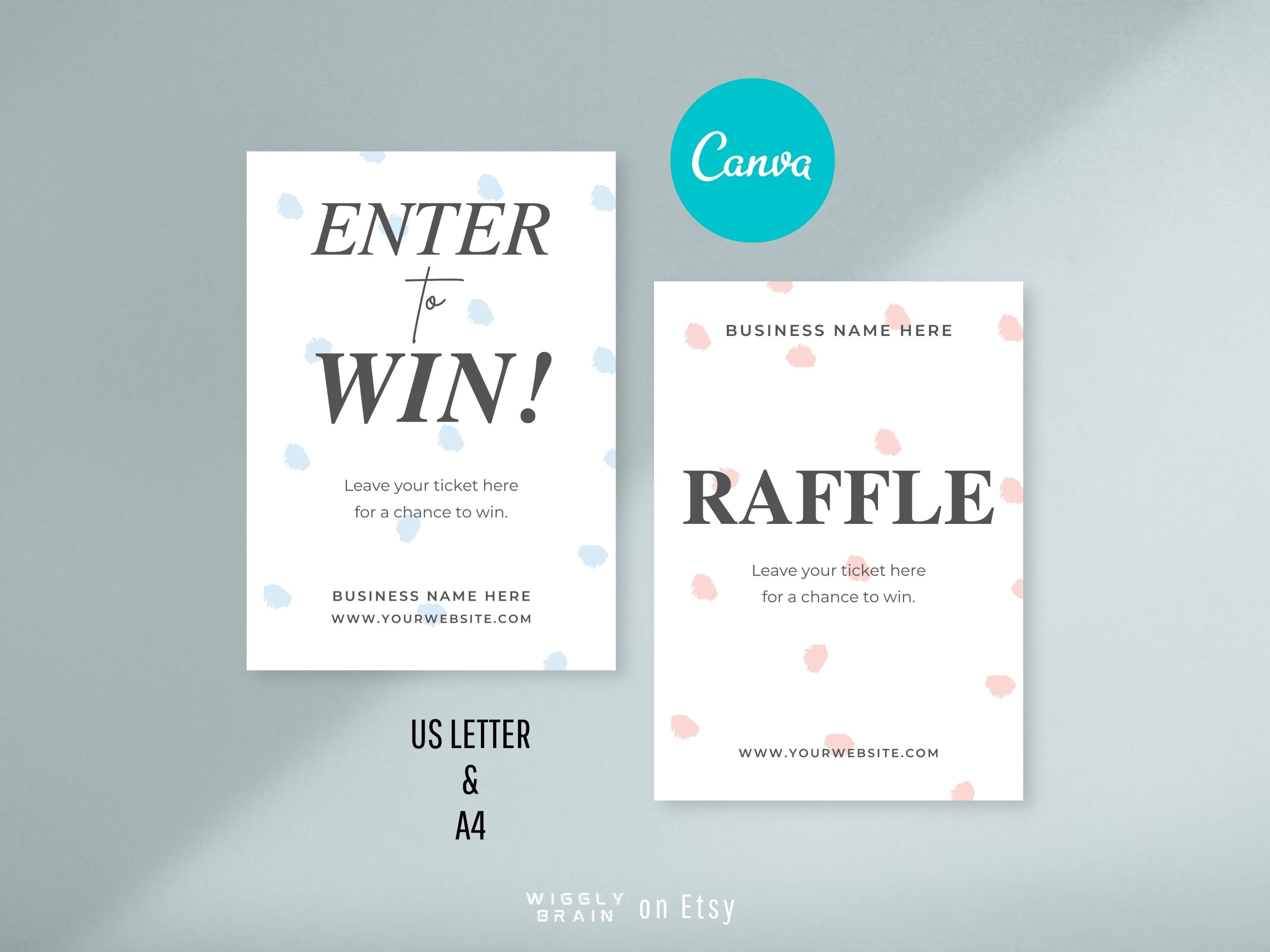 Raffle Sign Template, Editable DIY Enter to Win Poster, Business Event ...