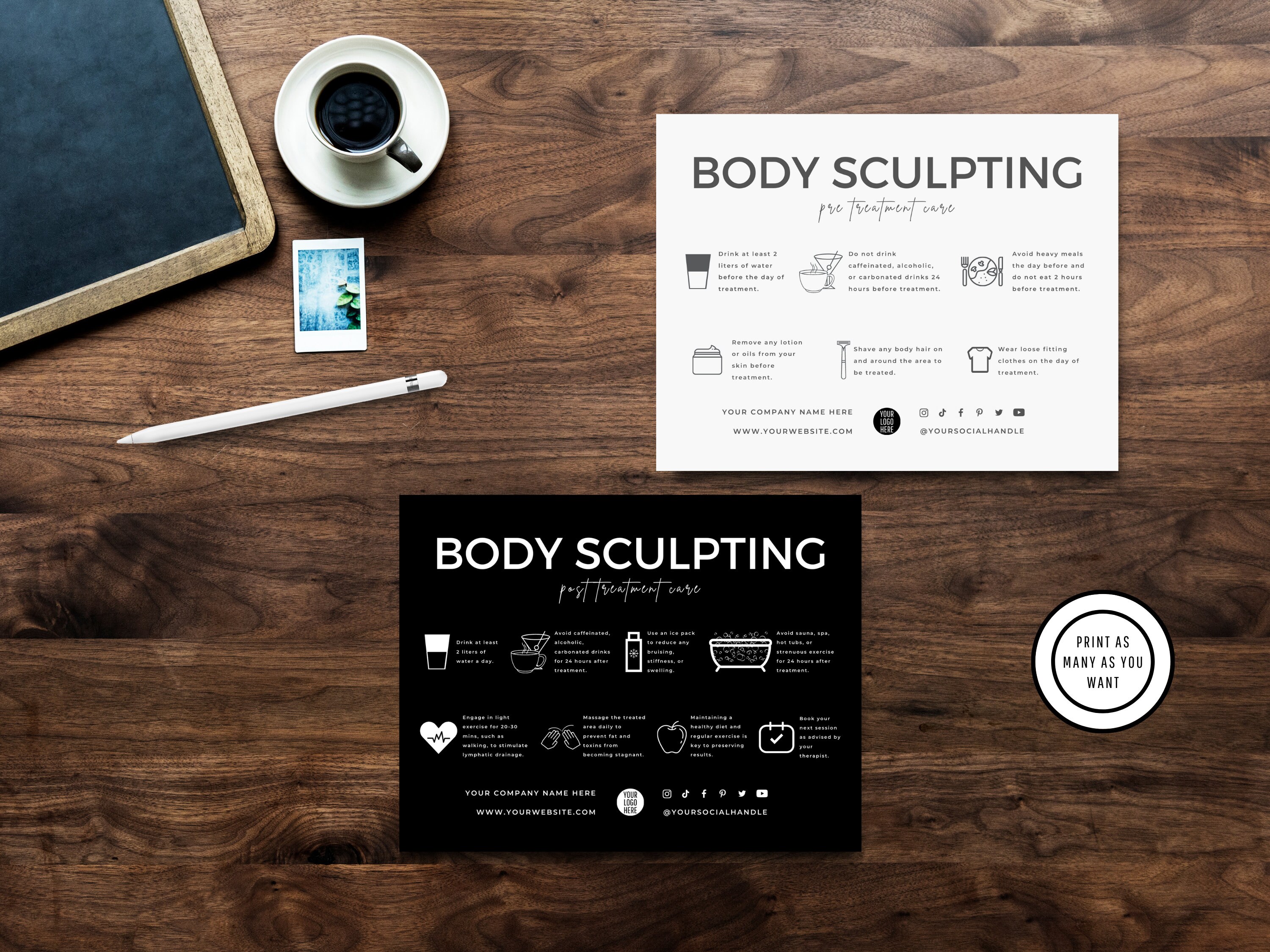 Body Sculpting Pre & Post Care Template, Editable Body Contouring ...
