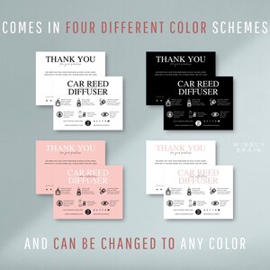 Editable Car Reed Diffuser Care Card Template, Car Vent Clip Diffuser ...