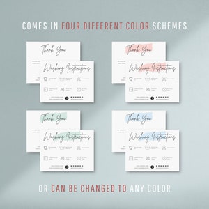 Editable Washing Instructions, Clothing Care Cards Printable Templates ...