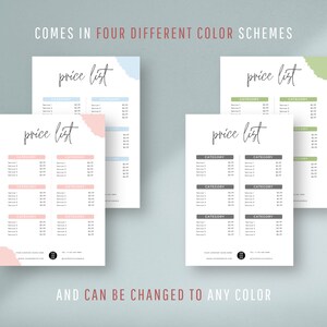 Editable Vinyl Price List Template, Printable Pricing Sheet, Beauty ...