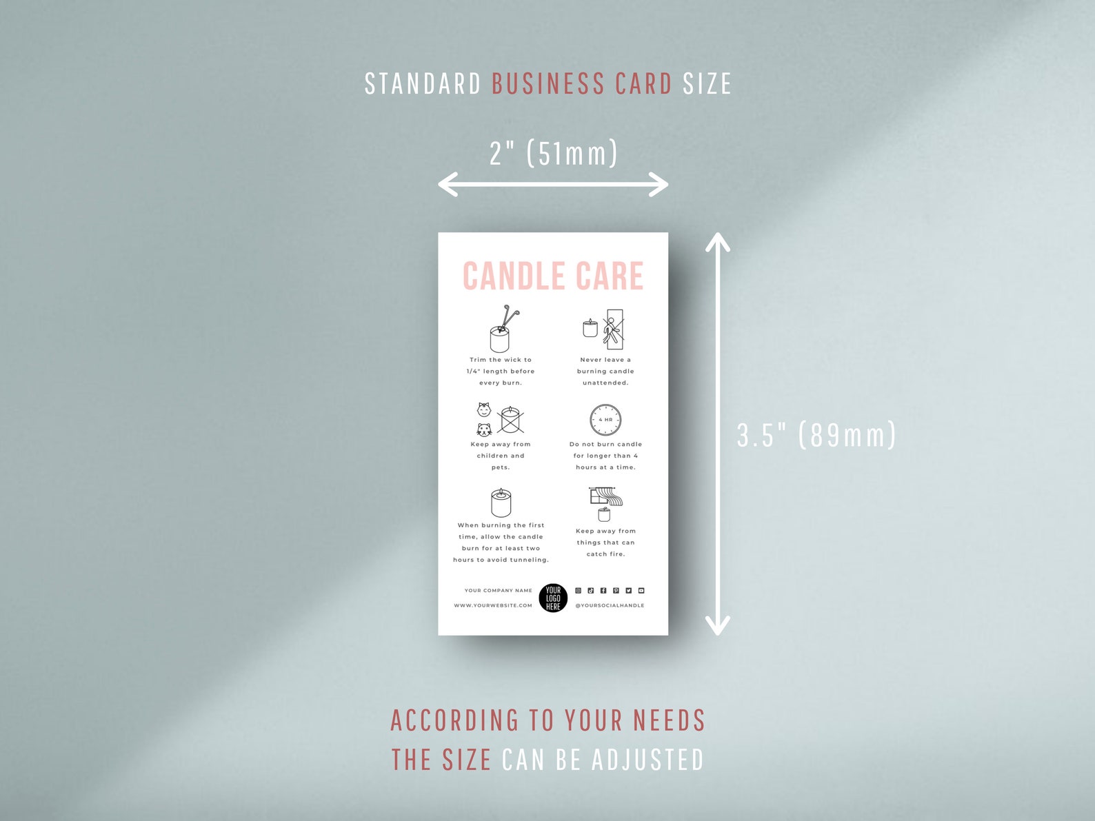 Editable Candle Care Card Template Candle Safety Cards - Etsy