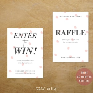 Raffle Sign Template, Editable DIY Enter to Win Poster, Business Event ...
