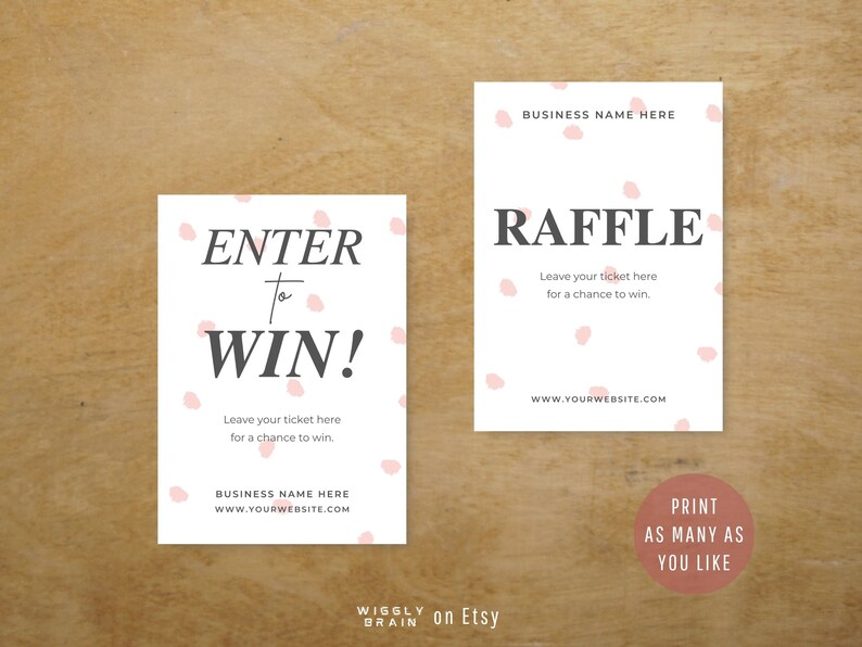 Raffle Sign Template, Editable DIY Enter to Win Poster, Business Event ...