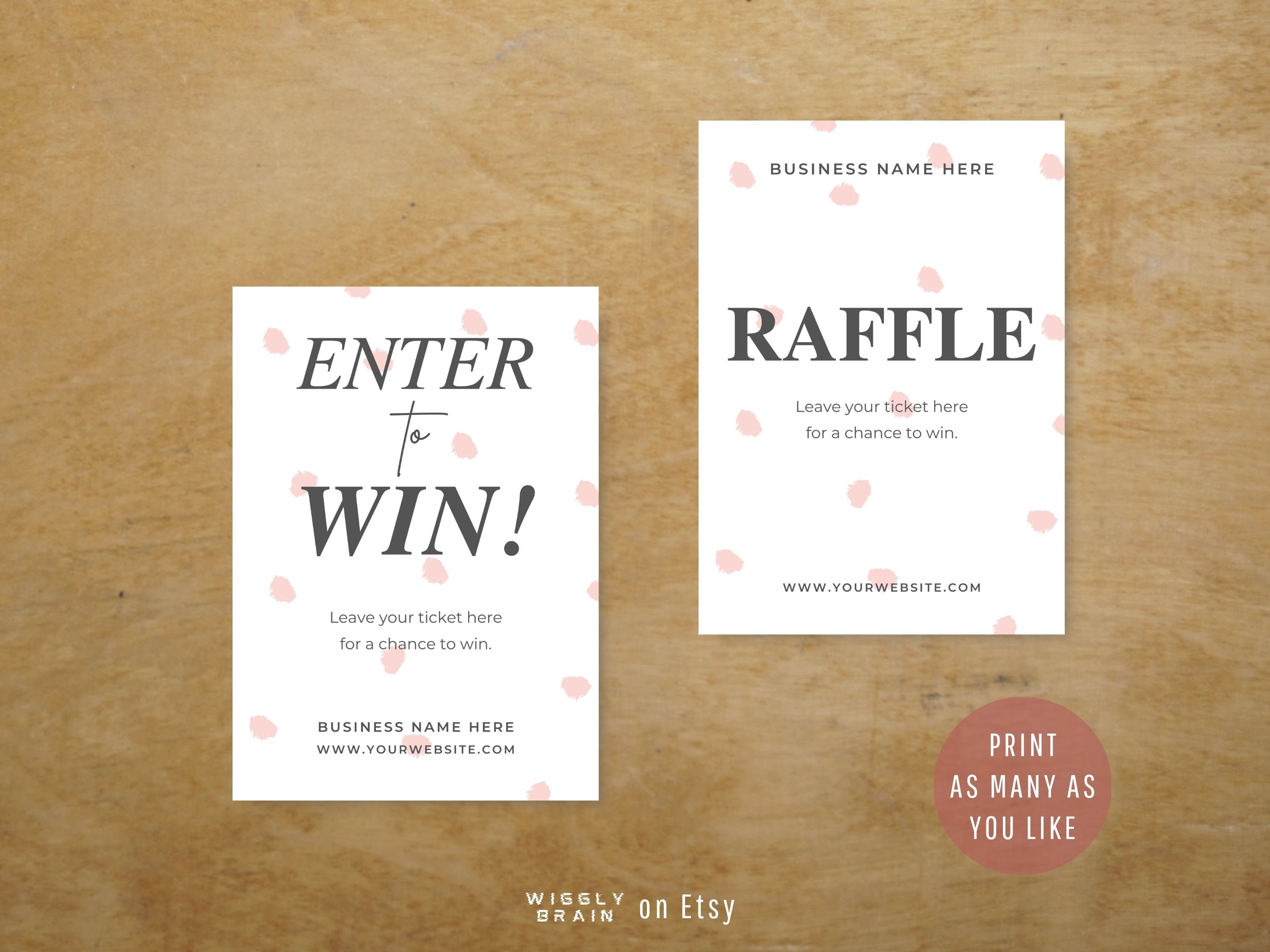 Raffle Sign Template, Editable DIY Enter to Win Poster, Business Event ...