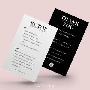 Editable Botox Aftercare Card Template, Filler Procedure Post Care ...