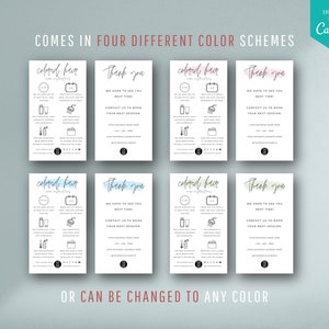 Mini Colored Hair Care Card Template, Editable Dyed Hair Aftercare ...