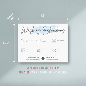 Editable Washing Instructions, Clothing Care Cards Printable Templates ...