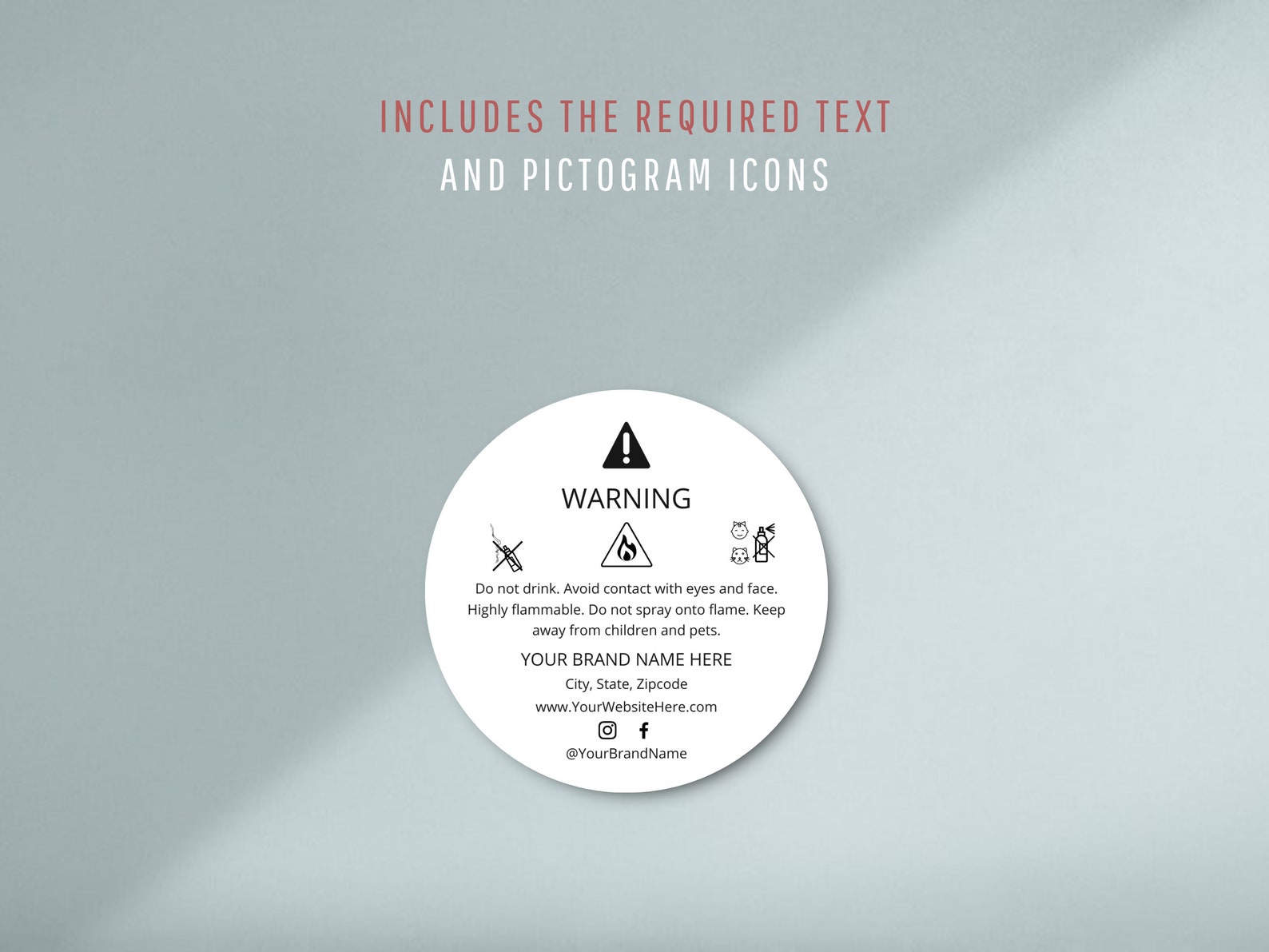 Room Spray Warning Label Templates Printable Room Mist Safety - Etsy