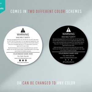 Editable Wax Melt Warning Label Template, Wax Tart Safety Labels ...