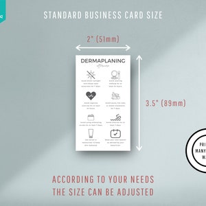 Editable Dermaplaning Aftercare Card Template, Facial Treatment Post ...