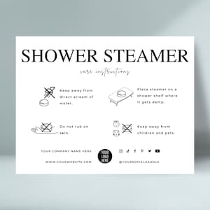 Shower Steamer Care Card Template, Editable Shower Steamer Instructions ...