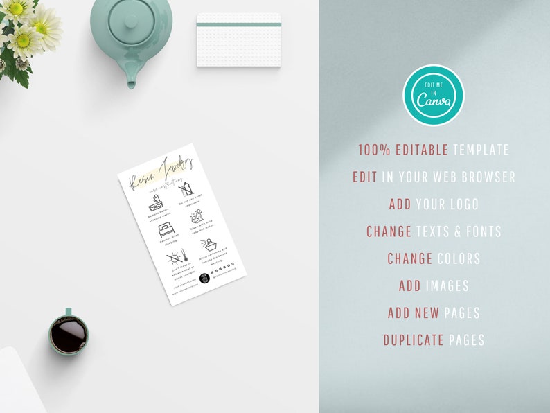 Resin Jewelry Care Card Templates Printable Resin Care | Etsy