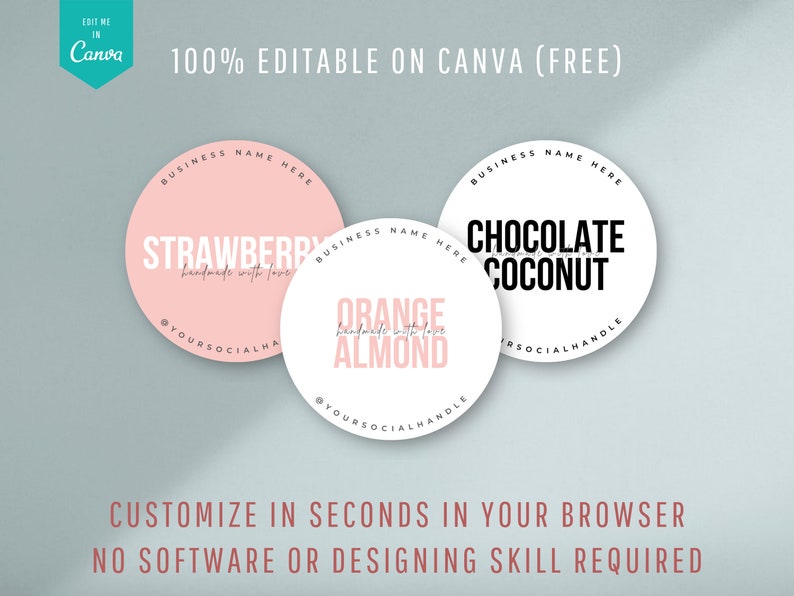 Editable Flavor Label Template, Scent Name Product Labels, Custom Food ...