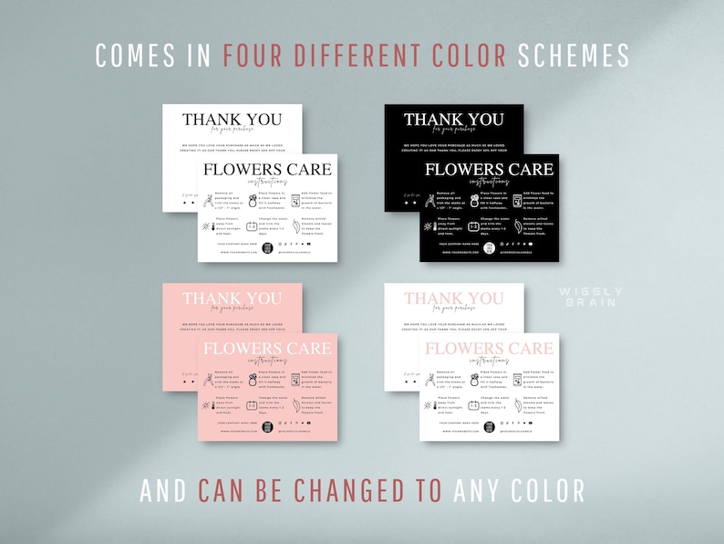 Editable Flowers Care Card Template, Bouquet Care Guide, Printable ...