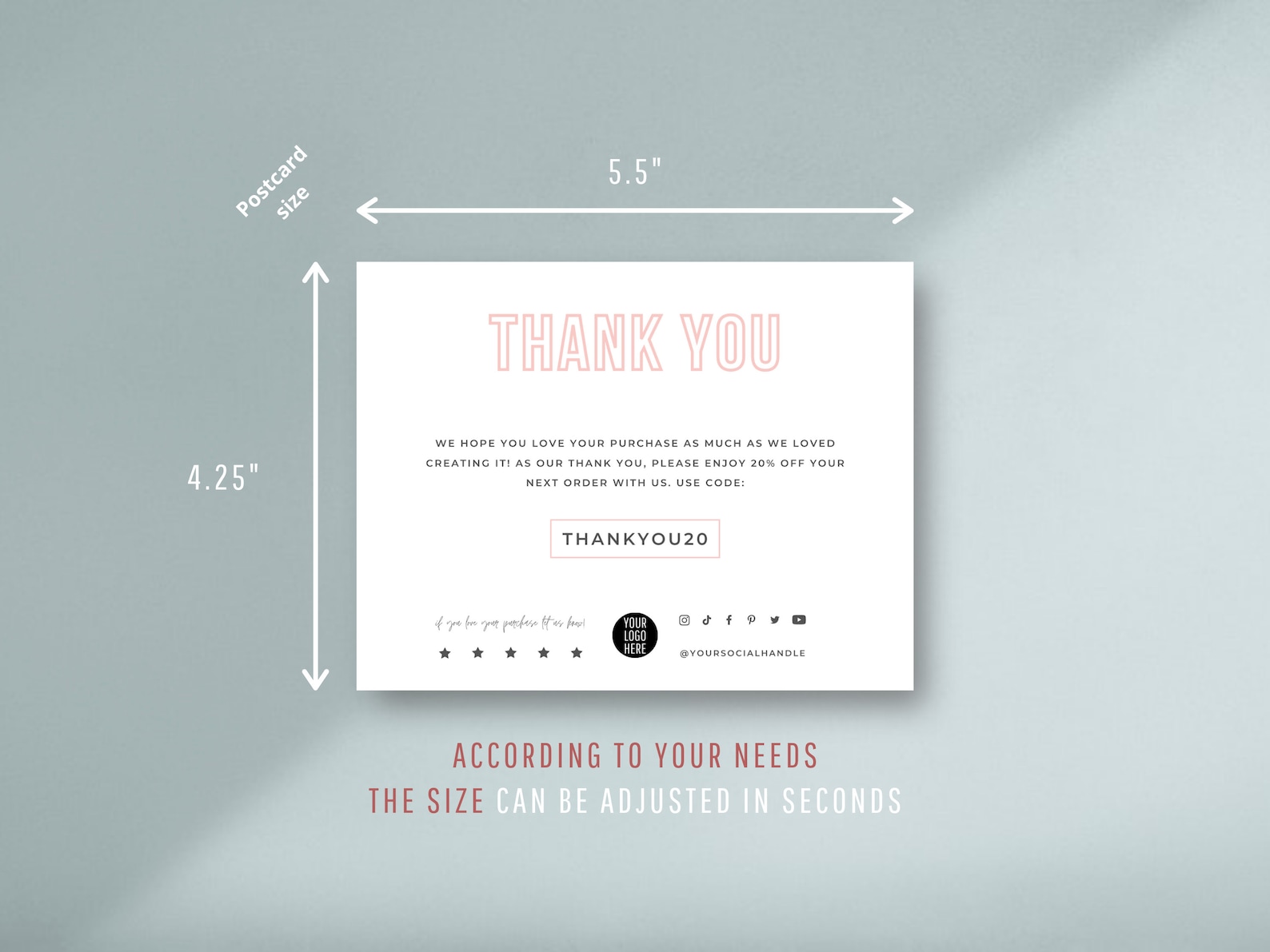 Editable Thank You for Your Order Card Template, Business Thank Your ...