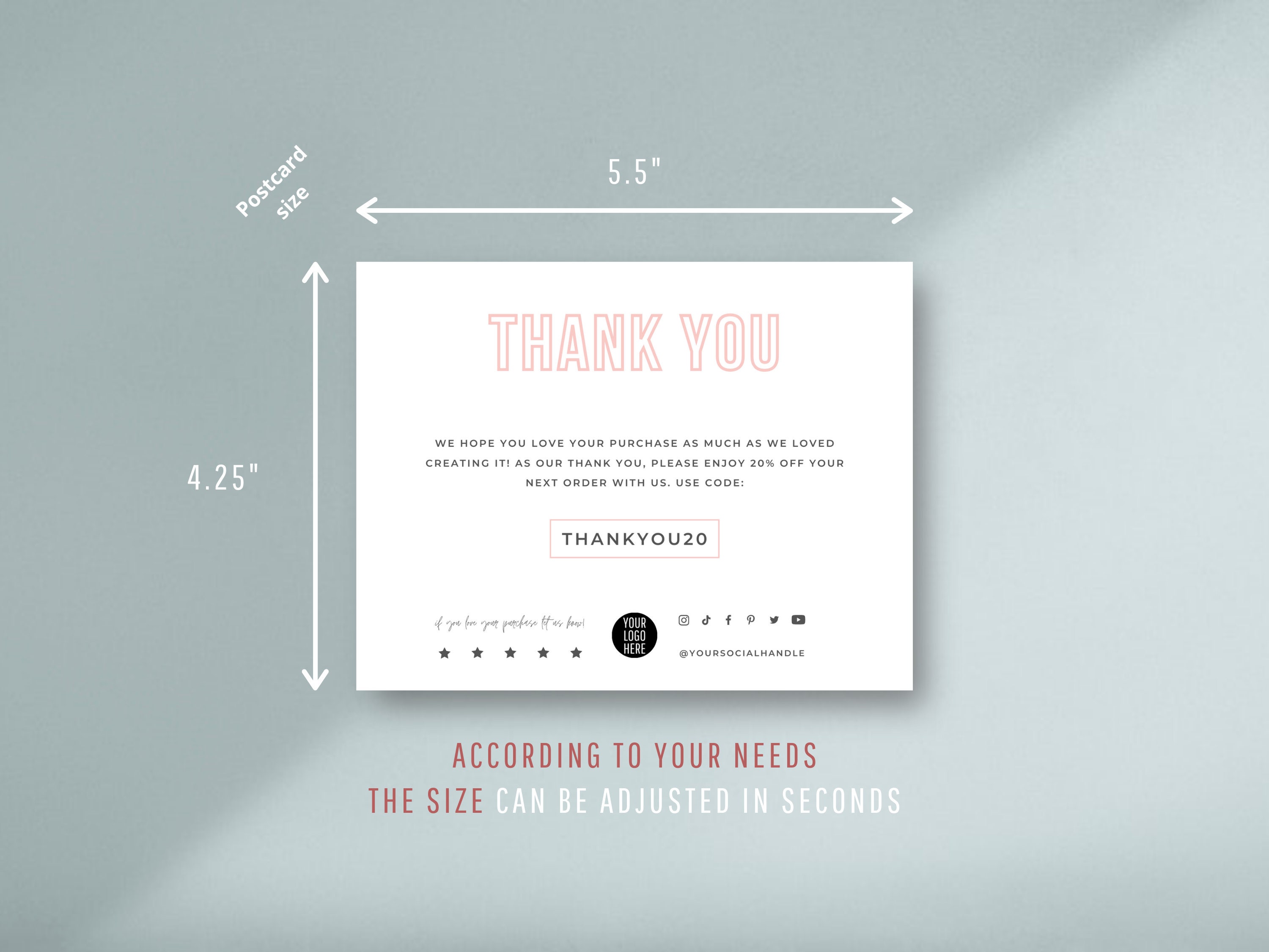 Editable Thank You for Your Order Card Template, Business Thank Your ...