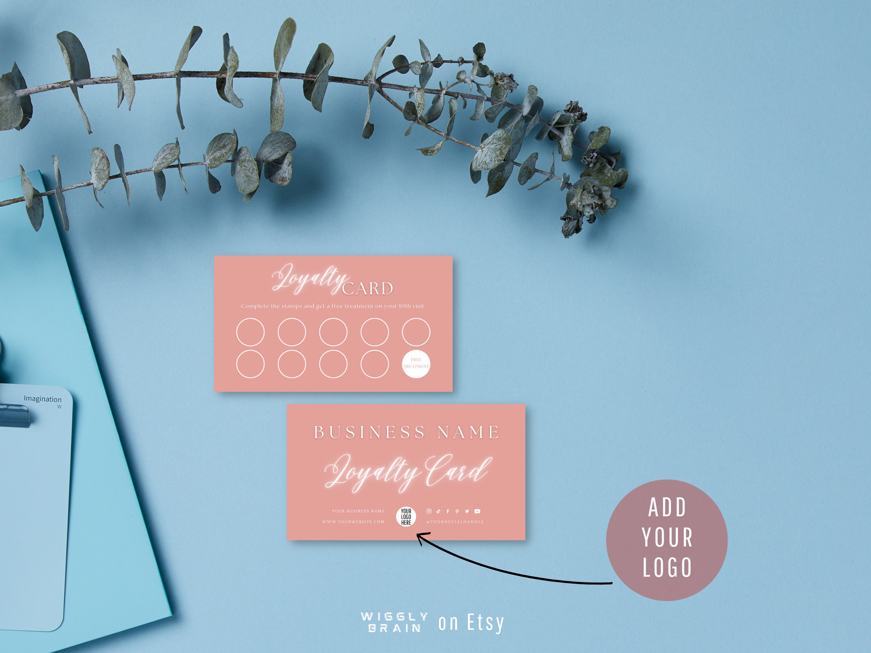 Business Loyalty Card Template, Customer Punch Card, Editable Beauty ...