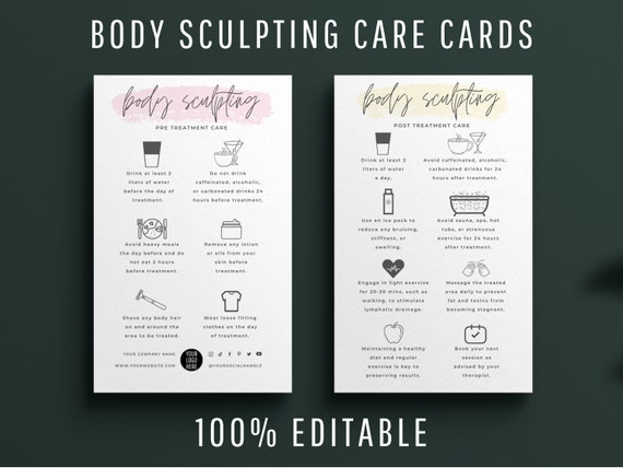 Editable Body Sculpting Pre & Post Care Template Body - Etsy