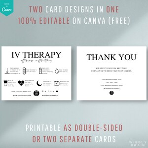 Editable IV Therapy Aftercare Card Templates, IV Hydration Post Care ...