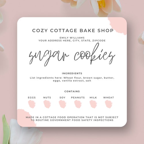 Cottage Law Labels Template Food License Label for Home - Etsy