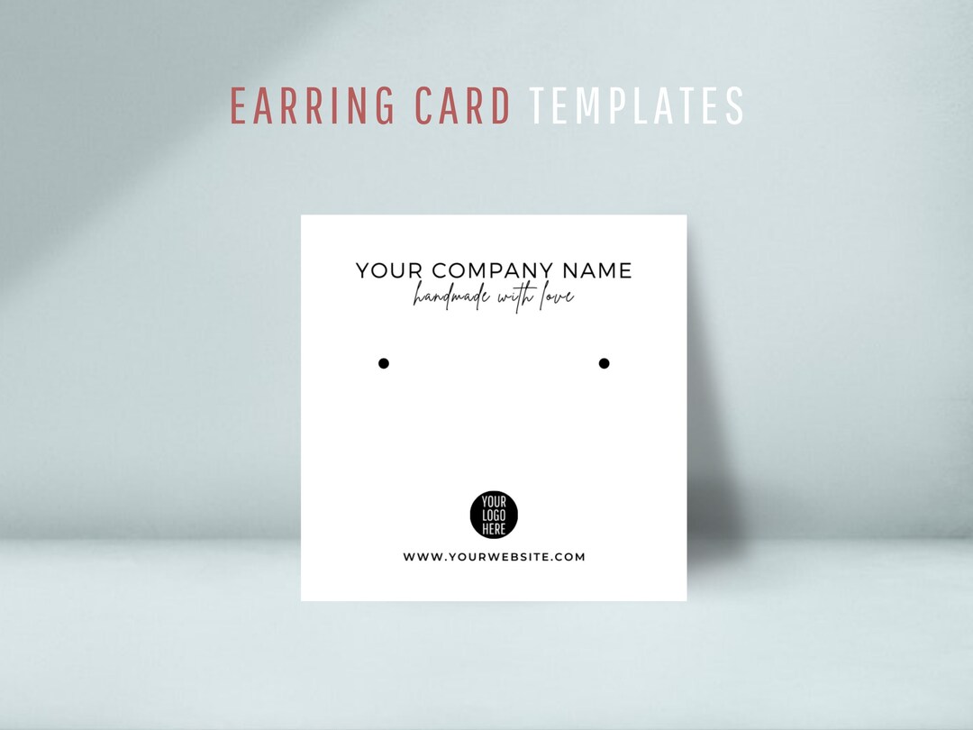 Printable Earring Card Templates, Editable Earring Display Cards ...
