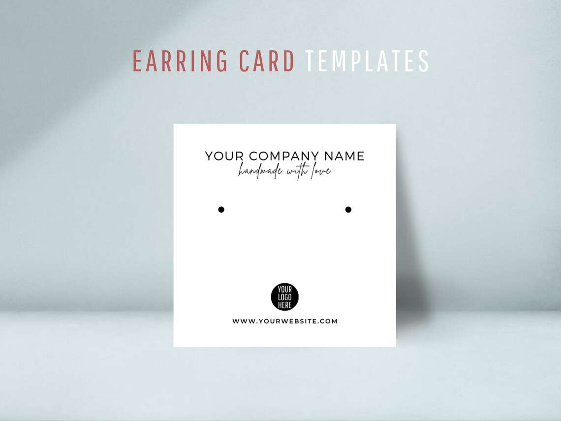 Printable Earring Card Templates Editable Earring Display | Etsy