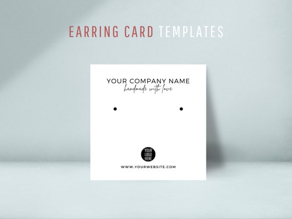 Printable Earring Card Templates Editable Earring Display | Etsy