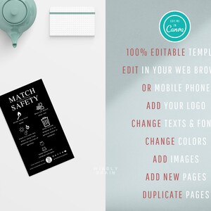 Match Safety Instructions Card Template, Safety Matches Care Guide ...