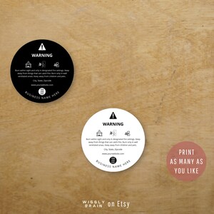 Editable Fire Starters Warning Label Template, Wax Firelighters Safety ...