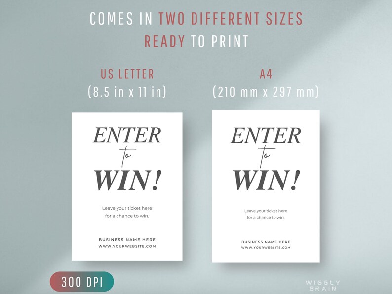 Raffle Sign Template, Editable DIY Enter to Win Poster, Business Event ...