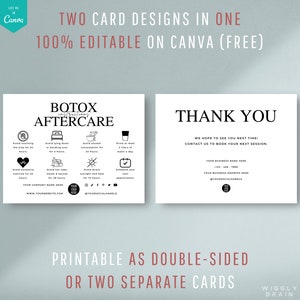 Editable Botox Aftercare Card Template, Filler Procedure Post Care ...
