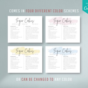 Editable Recipe Card Template, Printable Cooking Instructions Cards ...