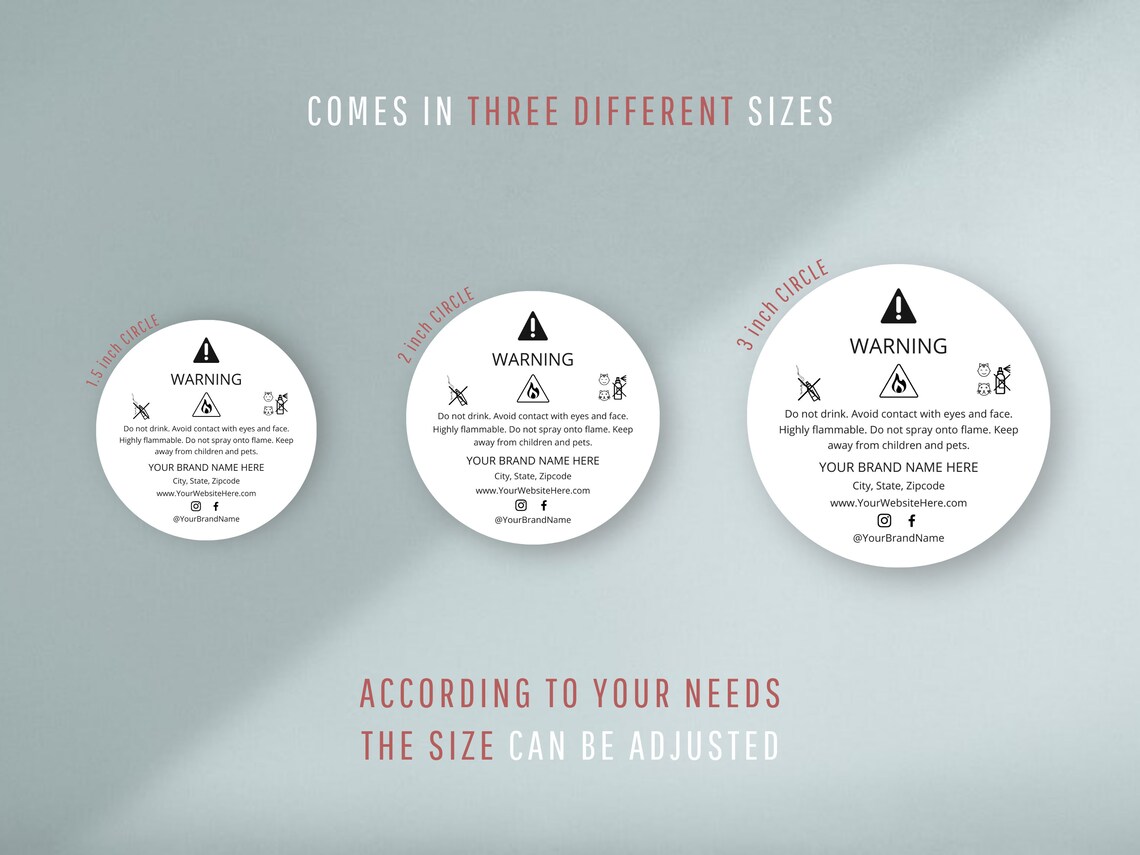 Room Spray Warning Label Templates Printable Room Mist Safety - Etsy