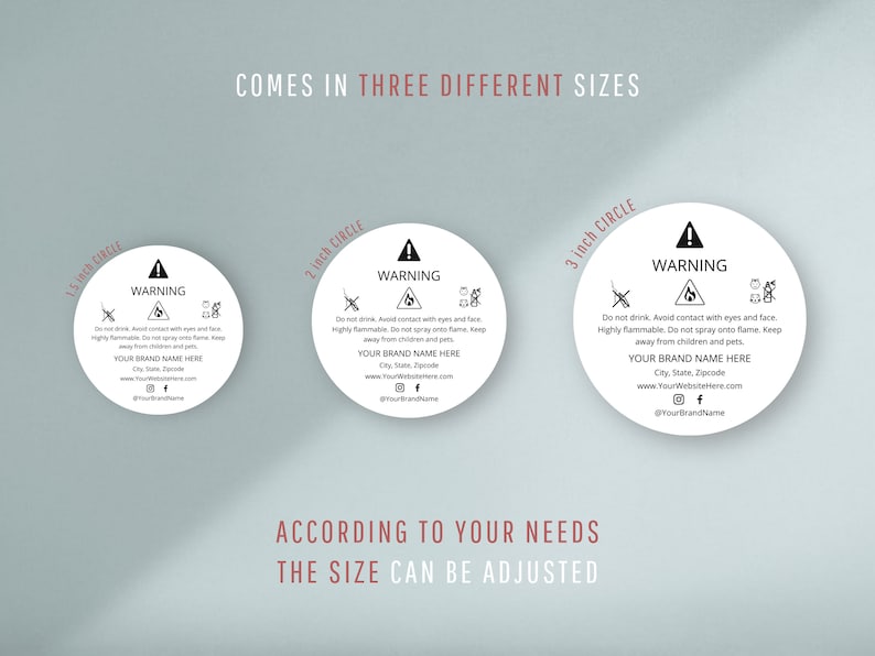 Room Spray Warning Label Templates Printable Room Mist Safety - Etsy