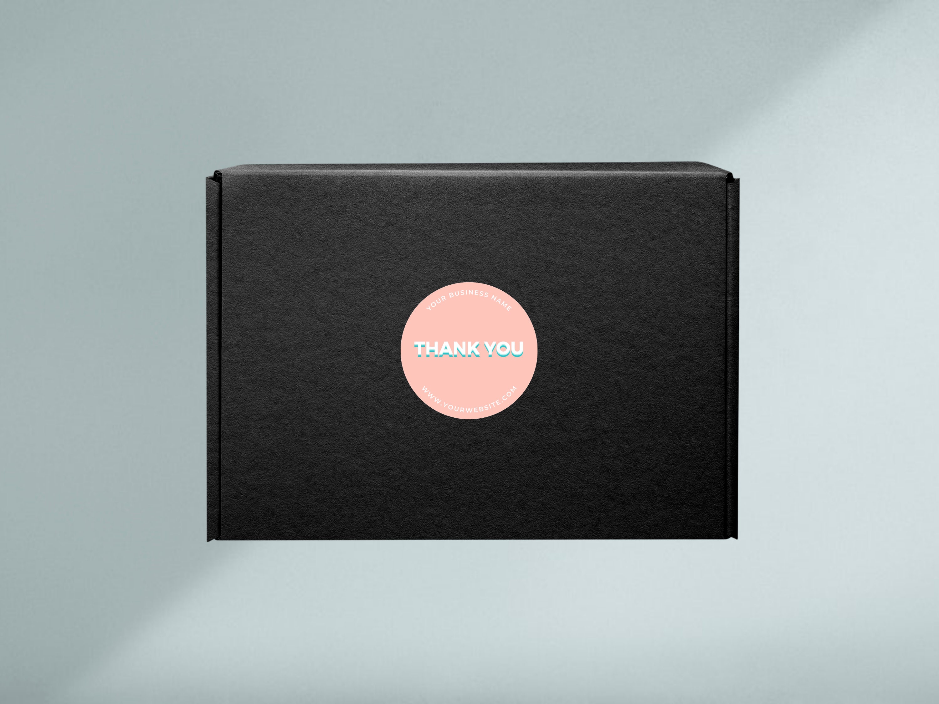DIY Thank You Box Sticker Template Editable Packaging Round | Etsy