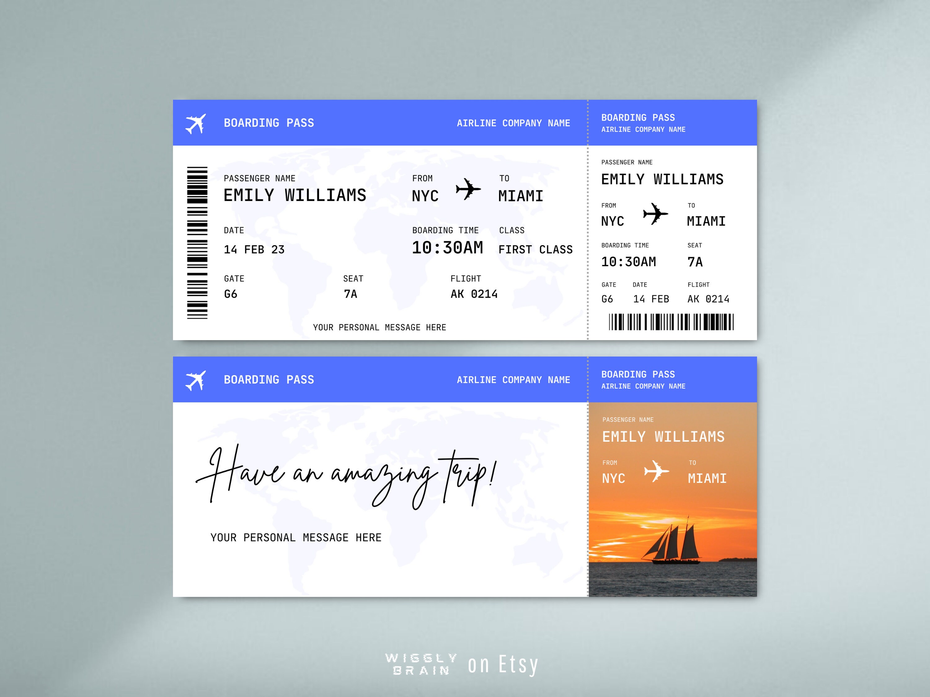 American Airline Ticket Template