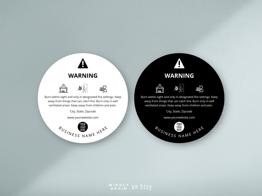 Editable Fire Starters Warning Label Template, Wax Firelighters Safety ...