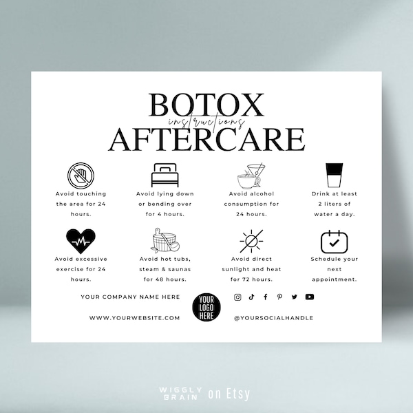 Botox Aftercare Cards - Etsy