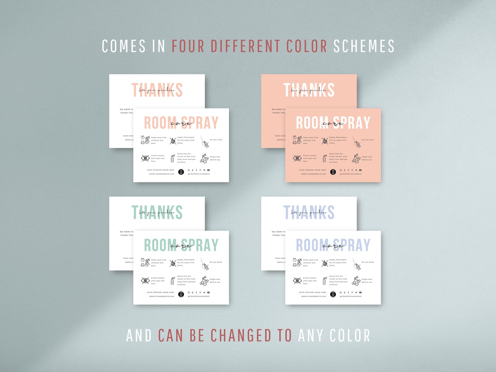 Room Spray Care Card Template Printable Room Mist Care | Etsy