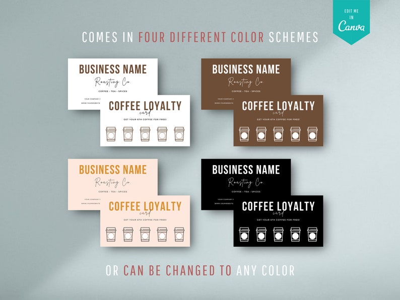 Editable Coffee Loyalty Card Template, Coffee Shop Stamp Card Design ...