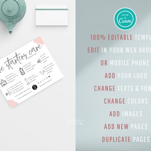 Fire Starters Care Guide Template, Editable Wax Firelighters Care Card ...