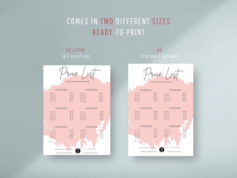 Editable Vinyl Price List Template Printable Pricing Sheet - Etsy