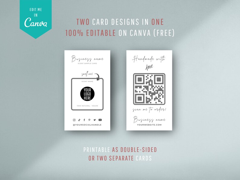 Candle Sample Card Template, Printable Smell Sample Cards, Editable ...